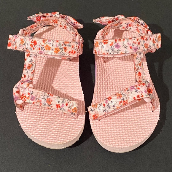 wonder nation | Shoes | Wonder Nation Pink Floral Sandals With Velcro ...
